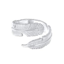 Elli Damen Fingerring &raquo;Offen mit Feder Design 925 Silber&laquo; silber