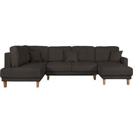 Home Affaire Wohnlandschaft &raquo;TRIPLO U-Form wahlweise mit Schlaffunktion, B/T/H: 310/192/90 cm&laquo; Schlafsofa, auch mit Bettkasten, Steppung im 