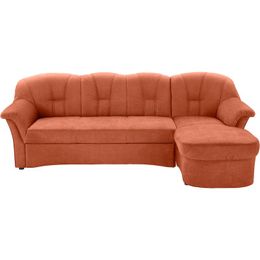 DOMO collection Ecksofa »Papenburg, zeitlose Rückensteppung, elegante Formensprache, L-Form« in großer Farbvielfalt, wahlweise mit Bettfunktion terra