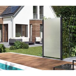 STAKET PRO Zaun Glaszaun, Gesamtl&auml;nge: 1,217 m, 2 Pfosten grau Aluminium, Glas