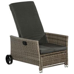 Merxx Gartensessel &raquo;Komfort Deckchair&laquo; 4-tlg., Stahl/Kunststoff, inkl. Auflagen grau Obermaterial: 100% Polyester. F&uuml;llung: 100% Polyurethan