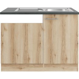 Optifit Sp&uuml;lenschrank &raquo;Bella&laquo; Breite 110 cm, f&uuml;r teilintegrierten Geschirrsp&uuml;ler beige Spanplatte