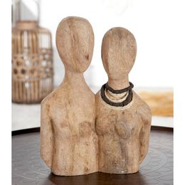 Casablanca by Gilde Dekofigur &raquo;Skulptur Pair, natur&laquo; Dekoobjekt, aus Holz, H&ouml;he 37 cm, Wohnzimmer beige Holzwerkstoff