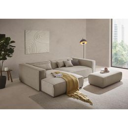 LeGer Home by Lena Gercke Ecksofa &raquo;PIARA XXL, L-Form, Schlaffunktion, Cord, Leinenoptik o. Strukturstoff&laquo; Hocker stellbar zum Schlafsofa (