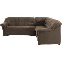 DOMO collection Ecksofa »Sarafina zeitlos und komfortabel, optional mit Federkern, L-Form« wahlweise mit Bettfunktion braun