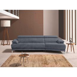 Egoitaliano Ecksofa &raquo;Soul, extravagantes Designsofa, Megasofa, super bequem, tolle Details&laquo; mit Trapez-Abschlu&szlig;element, inkl verstellbarer Kopfteile blau Luxus-