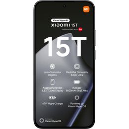 Xiaomi Smartphone &raquo;15T 12+256&laquo; schwarz schwarz Ausdauernder 5500mAh (typ) Akku 67W HyperCharge