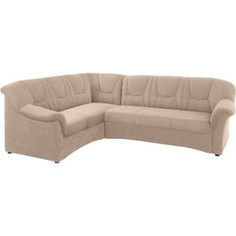 DOMO collection Ecksofa »Sarafina zeitlos und komfortabel, optional mit Federkern, L-Form« wahlweise mit Bettfunktion natur