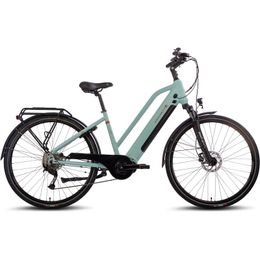 SAXONETTE &raquo;Deluxe Sport (Trapez)&laquo; 9 Gang Shimano Alivio Schaltwerk Kettenschaltung Mittelmotor 250 W Pedelec, Elektrofahrrad f&uuml;r Damen u. Herren...