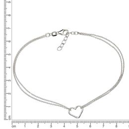Firetti Fu&szlig;kette &raquo;Schmuck Geschenk Silber 925 K&ouml;rperschmuck Herz+LIEBE Ankerkette&laquo; silber Fu&szlig;kette