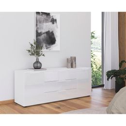 Rauch Schubkastenkommode &raquo;Kommode T&uuml;rkommode Sideboard Kombikommode FLIPP mit Glasfront&laquo; Breite 160 cm mit 2 Einlegeb&ouml;den, 2-t&uuml;rig mit 3 Schubladen 