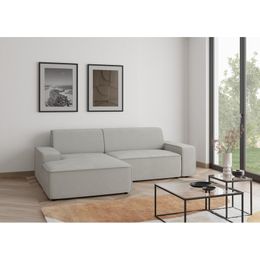 Trendmanufaktur Ecksofa &raquo;Graz, wahlweise mit Sitzvorschub und Bettkasten, L-Form, Breite 246 cm&laquo; in Cord-, haustierfreundlichem LEO Struktur- oder 