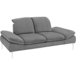 W.Schillig 2,5-Sitzer &raquo;enjoy&MORE&laquo; mit Sitztiefenverstellung, F&uuml;&szlig;e silber matt, Breite 232 cm grau Chenille-Flachgewebe R66 (85% Polyester, 15% Nylon)