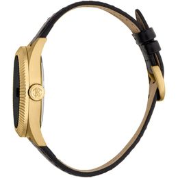 Roberto Cavalli Herren Roberto Cavalli Quarzuhr &raquo;Uomo Classico III&laquo; Armbanduhr, Herrenuhr, Lederarmband, analog, Tag schwarz