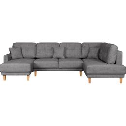 Home Affaire Wohnlandschaft &raquo;TRIPLO U-Form wahlweise mit Schlaffunktion, B/T/H: 310/192/90 cm&laquo; Schlafsofa, auch mit Bettkasten, Steppung im 