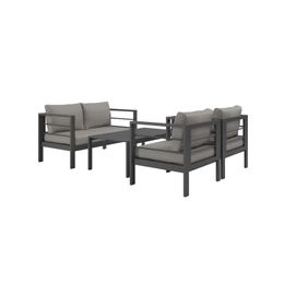 Konifera Gartenlounge-Set &raquo;&raquo;New Jersey&laquo;&laquo; Set, 1x2er Sofa, 2 Sessel, Tisch 62x110x41 cm, inkl. Auflagen, 12 Stk. tlg. Tischplatte aus Nonwood schwarz 