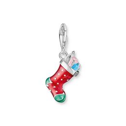 Thomas Sabo Damen Thomas Sabo Charm-Einh&auml;nger &raquo;Weihnachtssocken&laquo; mit Zirkonia (synth.)