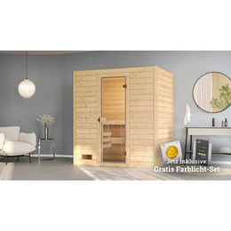 Weka Sauna »Valida« Set, 4, 5 kW Bio-Ofen mit digitaler Steuerung natur