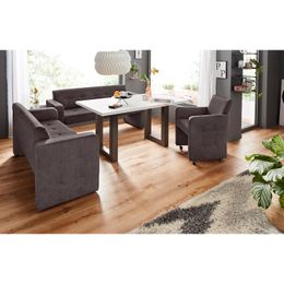 exxpo - sofa fashion Polsterbank &raquo;Barista K&uuml;chensofa mit Komfortsitzh&ouml;he 49cm&laquo; tolle Detailverarbeitung, frei im Raum stellbar braun Microfaser (