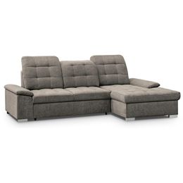 WERK2 Ecksofa &raquo;Carmen, mit Bettfunktion & Bettkasten, optional Sitztiefenverstellung&laquo; ohne Sitztiefenverstellung, Struktur weich, beige beige 95% 