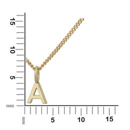OROLINO Damen Kette mit Anh&auml;nger &raquo;Gold 375 mit Anh&auml;nger 42/45cm lang Buchstabe A&laquo; gelb