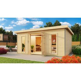 Konifera Saunahaus &raquo;Maiko 4 SET A&laquo; Ofen 9 kW Bio externe Strg easy beige