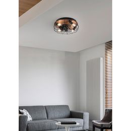 REALITY LEUCHTEN Deckenleuchte &raquo;Trondheim Deckenventilator&laquo; E27 1 Stk. Deckenlampe Ventilator getrennt schaltbar braun