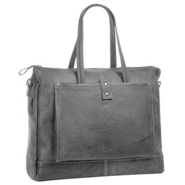 Sansibar Damen Shopper echt Leder schwarz