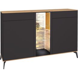 M&auml;usbacher Kommode Faro Sideboard 159 cm, inkl. Beleuchtung, Push to open, Metallf&uuml;&szlig;e