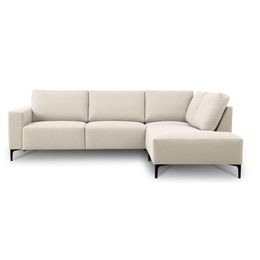 Home Affaire Ecksofa &raquo;Tournon, L-Form, Breite 256 cm, Webstoff, Chenille&laquo; Designsofa im nordischen Stil, Wellenunterfederung, Metallf&uuml;&szlig;e braun 100% 