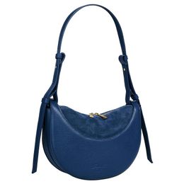 Samantha Look Damen Umh&auml;ngetasche echt Leder, Made in Italy blau