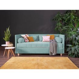 Alina Schlafsofa &raquo;Kona&laquo; 7-Zonen Taschenfederkernmatratze, Zierkissen-Set und Schlummerrollen gr&uuml;n Struktur fein TCM (100% Polyester)