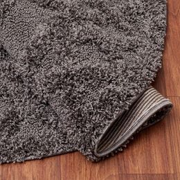 Sanat Hochflor-Teppich »Luxus 3506« rund 30 mm Höhe robuster Langflor, weich, Wohnzimmer, Schlafzimmer mittelgrau Obermaterial: 100% Polypropylen Ø...