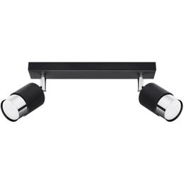 SOLLUX LIGHTING Deckenleuchte »NERO« GU10 1 Stk. beweglicher Lampenschirm Chromfarben/Schwarz
