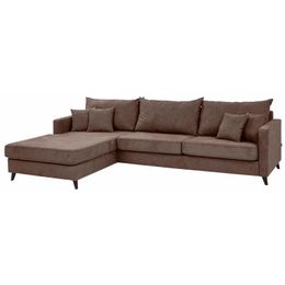 Home Affaire Ecksofa &raquo;Renesse L-Form&laquo; lose Kissen, Keder an Sitzkissen grau Samtvelours 100% Polyester;Luxus-Microfaser ALTARA NUBUCK (100% Polyester)