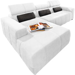 DOMO collection Ecksofa »Brandon große Ausführung B/T/H: 289/177/80 cm, auch in Leder und Cord« mit Kopfteilverstellung, wahlweise...