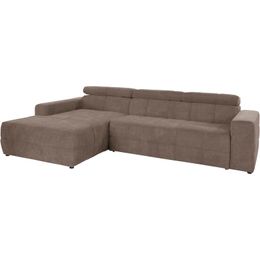 DOMO collection Ecksofa »Brandon große Ausführung B/T/H: 289/177/80 cm, auch in Leder und Cord« mit Kopfteilverstellung, wahlweise...