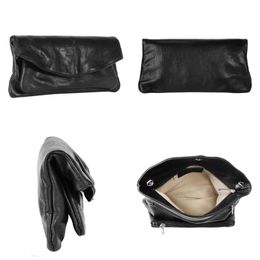 Samantha Look Abendtasche echt Leder, Made in Italy schwarz