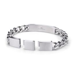 Fynch-Hatton Herren Fynch-Hatton Armband &raquo;Schmuck Geschenk Edelstahl Armkette Curb Chain&laquo; silber