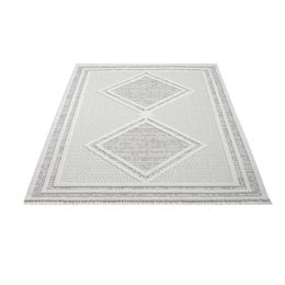 Carpet City Teppich »LINDO 8853« rechteckig 11 mm Höhe Kurzflor, Hochtief-Muster/ 3D-Effekt, Fransen, Boho-Stil, Wohnzimmer beige Obermaterial:...