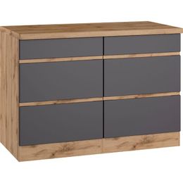 KOCHSTATION Unterschrank &raquo;KS-Riesa&laquo; Breite 120 cm, MDF-Fronten grau Holzwerkstoff