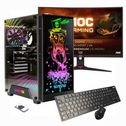 Hyrican Gaming-PC-Komplettsystem »Rockstar SET02369« 27 ′′ AMD Ryzen 5 Radeon Graphics 16 GB RAM 1.000 GB SSD inklusive 27" Curved Monitor AOC...