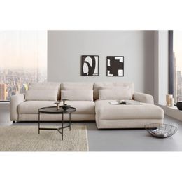 Places of Style Ecksofa »Bloomfield, bequem und elegant, OTTOs Choice, Breite 303cm, L-Form« wahlweise mit Bettfunktion und Bettkasten beige 0