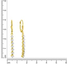 Firetti Damen Paar Ohrh&auml;nger &raquo;Schmuck Geschenk Gold 375 Ohrschmuck Ohrring St&auml;bchen&laquo; mit Zirkonia (synth.) gelb