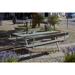Plus Garten-Essgruppe &raquo;Alpha Kombim&ouml;bel mit 2 R&uuml;ckenlehnen&laquo; 1 Stk. tlg. 177x185x76/45 cm grau Polywood, Stahl