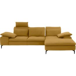 W.Schillig Ecksofa &raquo;valentinoo, Designsofa, bequem, elegant und zeitlos, L-Form&laquo; inklusive Hocker, mit Sitztiefenverstellung, Breite 299 cm gelb 