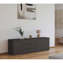 Rauch Schubkastenkommode &raquo;Kommode T&uuml;rkommode Sideboard Kombikommode FLIPP&laquo; Breite 200 cm mit 2 Einlegeb&ouml;den, 3-t&uuml;rig mit 3 Schubladen und Soft-Close-