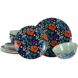 Creatable Teller-Set »Folklore Blau, Tellerset 12-tlg« Blumenmotive blau, bunt