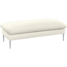 W.Schillig Hocker &raquo;enjoy&MORE&laquo; F&uuml;&szlig;e silber matt, Breite 151 cm wei&szlig; Chenille-Flachgewebe R66 (85% Polyester, 15% Nylon);Longlife Xtra-Leder Z59: 