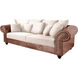 Home Affaire &raquo;King George Mega Sofa, viel Platz, Federkern&laquo; braun Korpus aus Luxus-Microfaser in Vintage-Optik (100% Polyester), Sitzfl&auml;che aus 